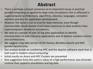 Comparing Big Data and Simulation Applications and Implications for ...