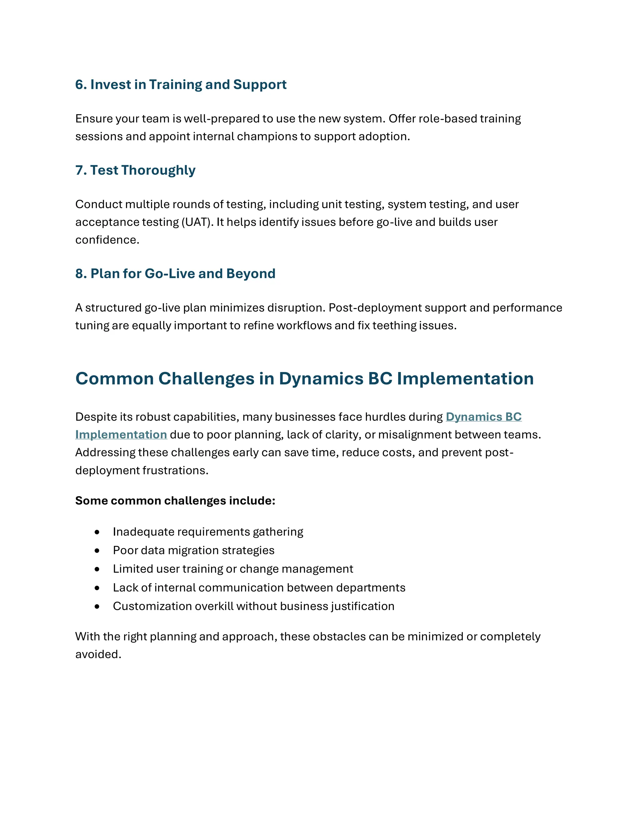 Smooth Microsoft Business Central Implementation Tips | PDF