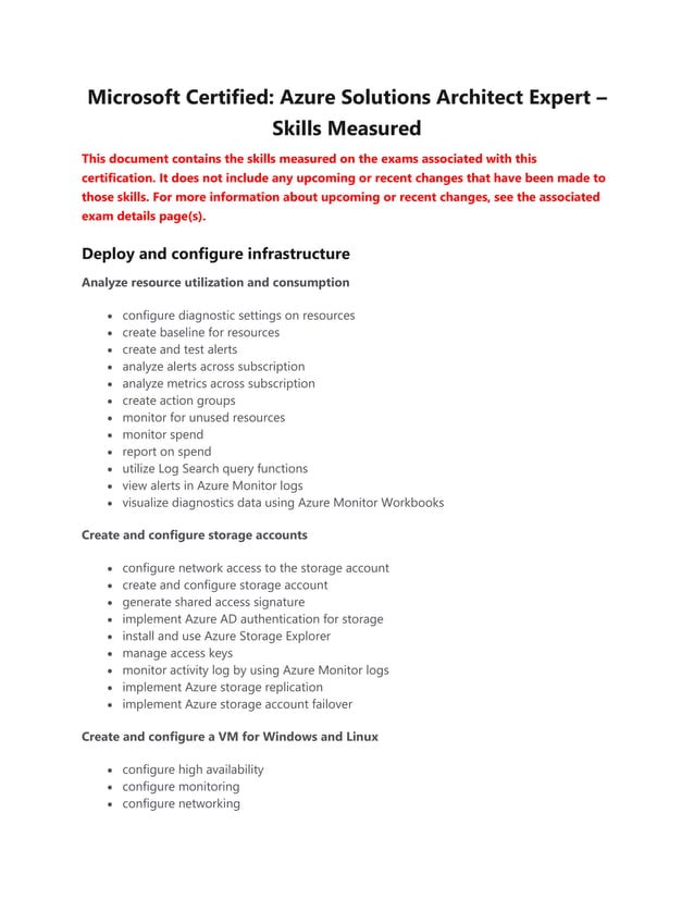 Microsoft certified-azure-solutions-architect-expert-skills-measured | PDF