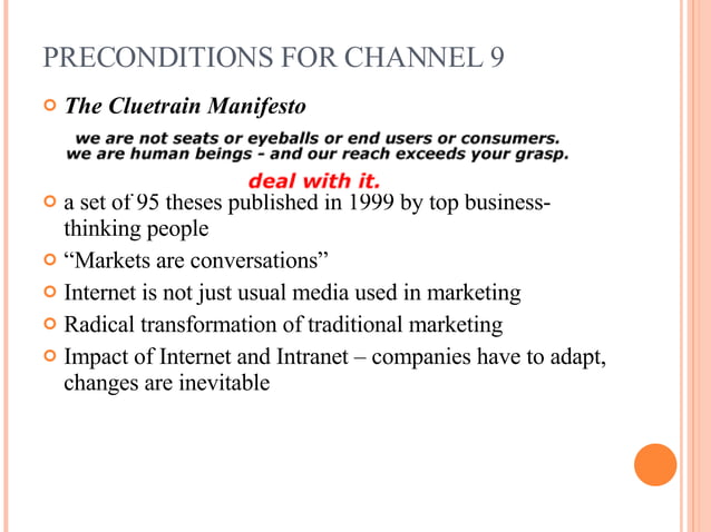 Microsoft Channel 9 | PPT | Technology & Computing