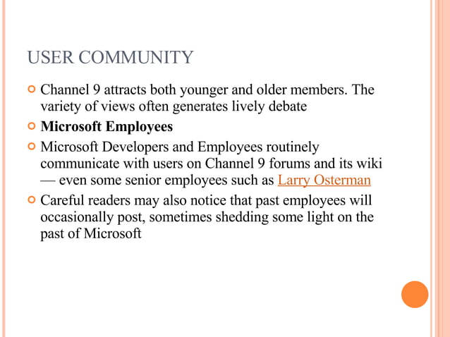 Microsoft Channel 9 | PPT | Technology & Computing