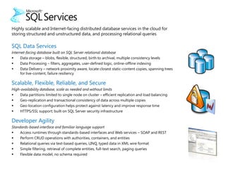 Microsoft Cloud Services Architecture | PDF