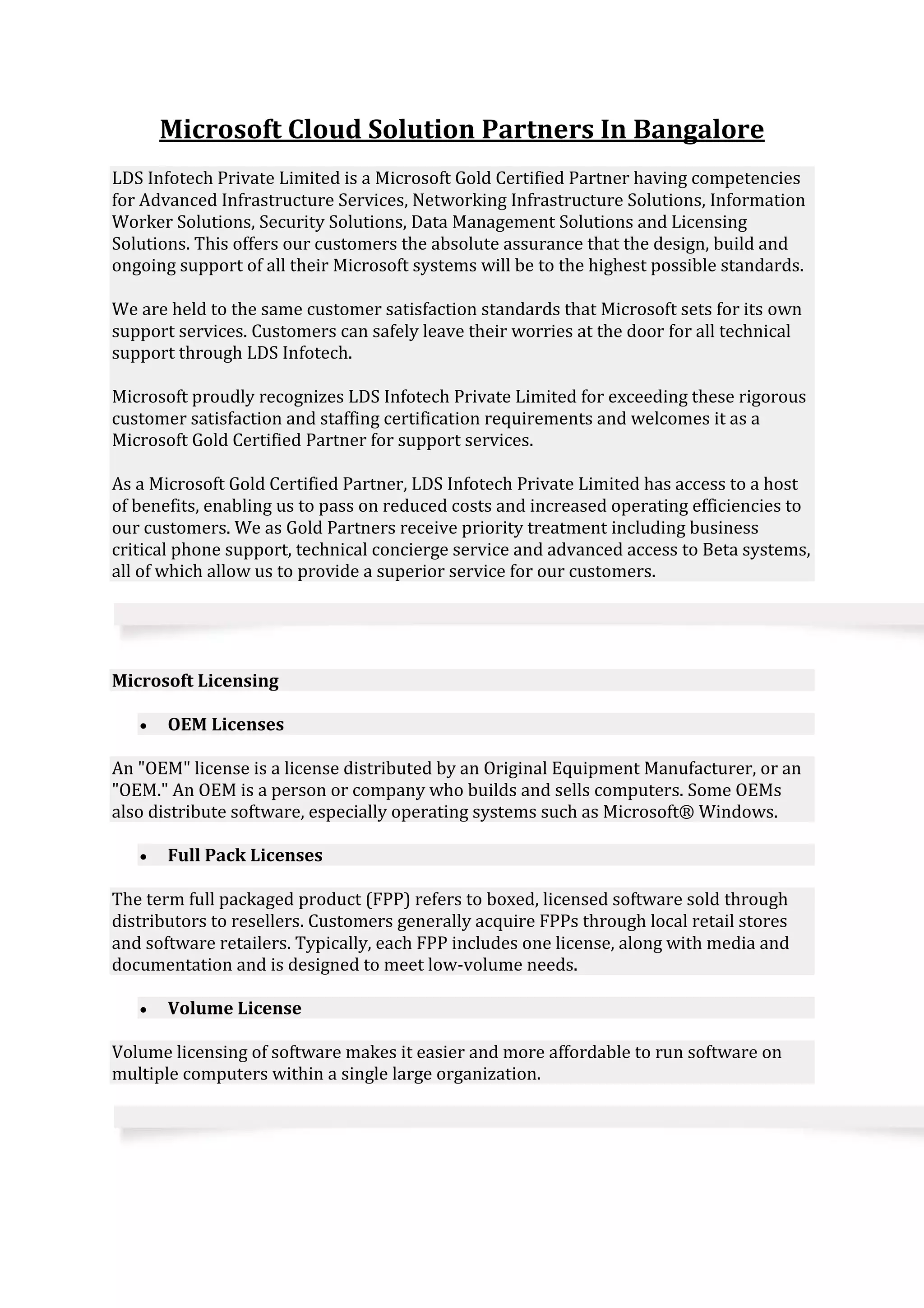 Microsoft cloud-solution-partners-in-bangalore | PDF