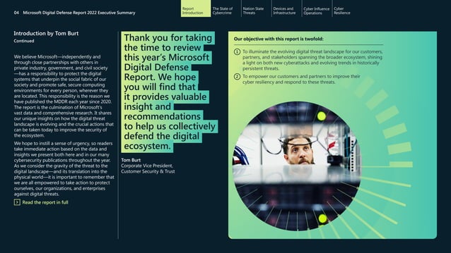 Microsoft Digital Defense Executive Summary-2022 | PPT