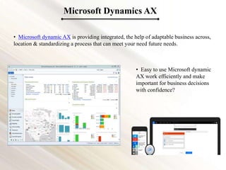 Microsoft dynamic AX overview with financial & technical features | PPT