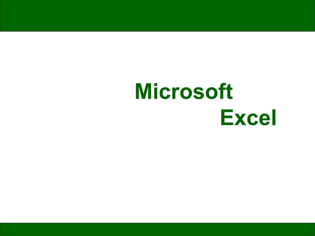 Microsoft excel-presentation | PPT