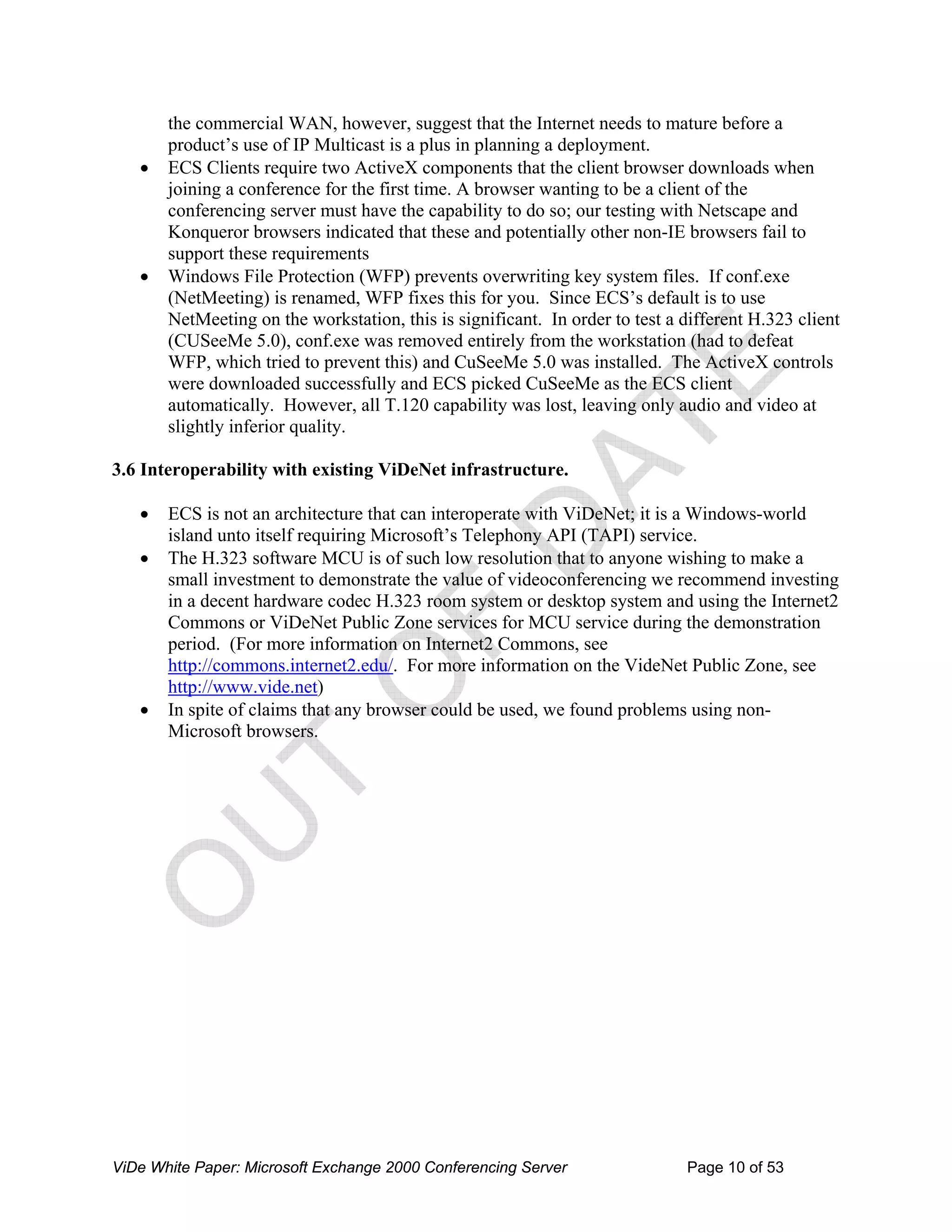 Microsoft® Exchange 2000 Conferencing Server | PDF