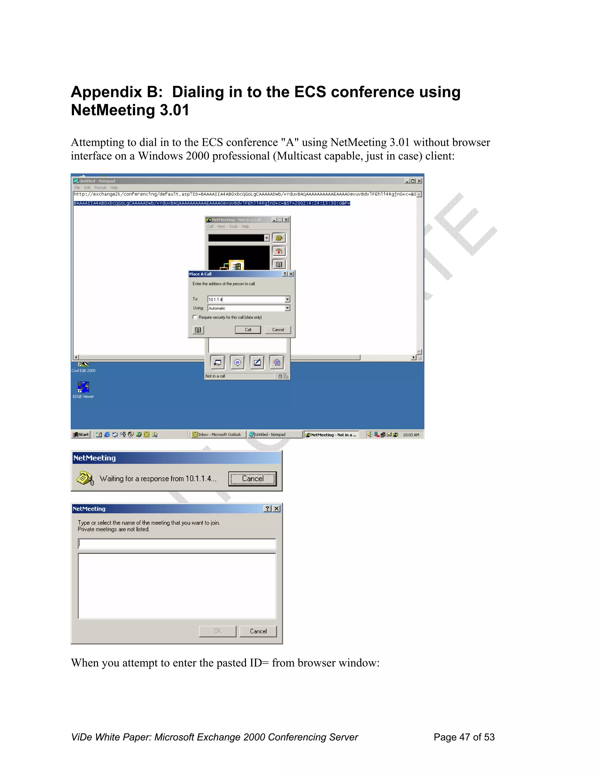 Microsoft® Exchange 2000 Conferencing Server | PDF