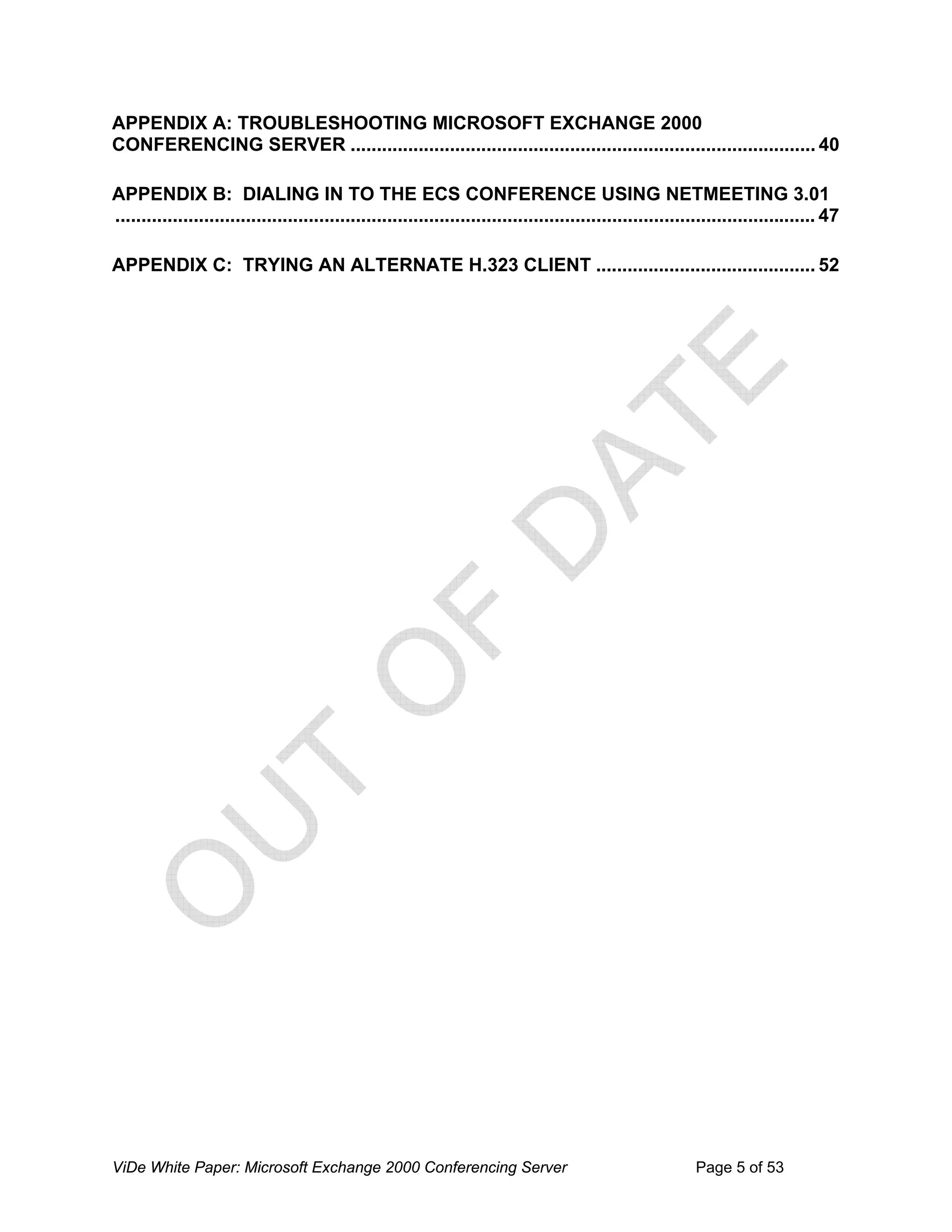 Microsoft® Exchange 2000 Conferencing Server | PDF