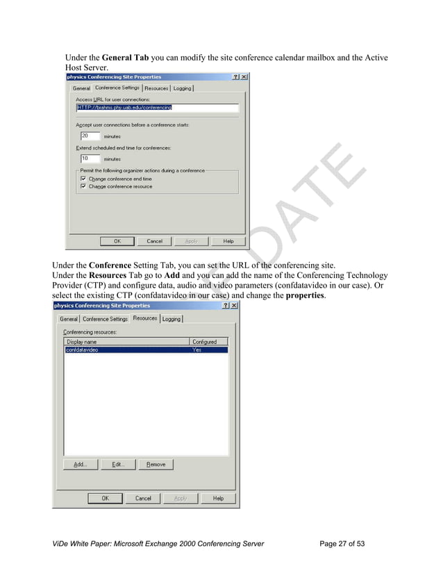 Microsoft® Exchange 2000 Conferencing Server | PDF