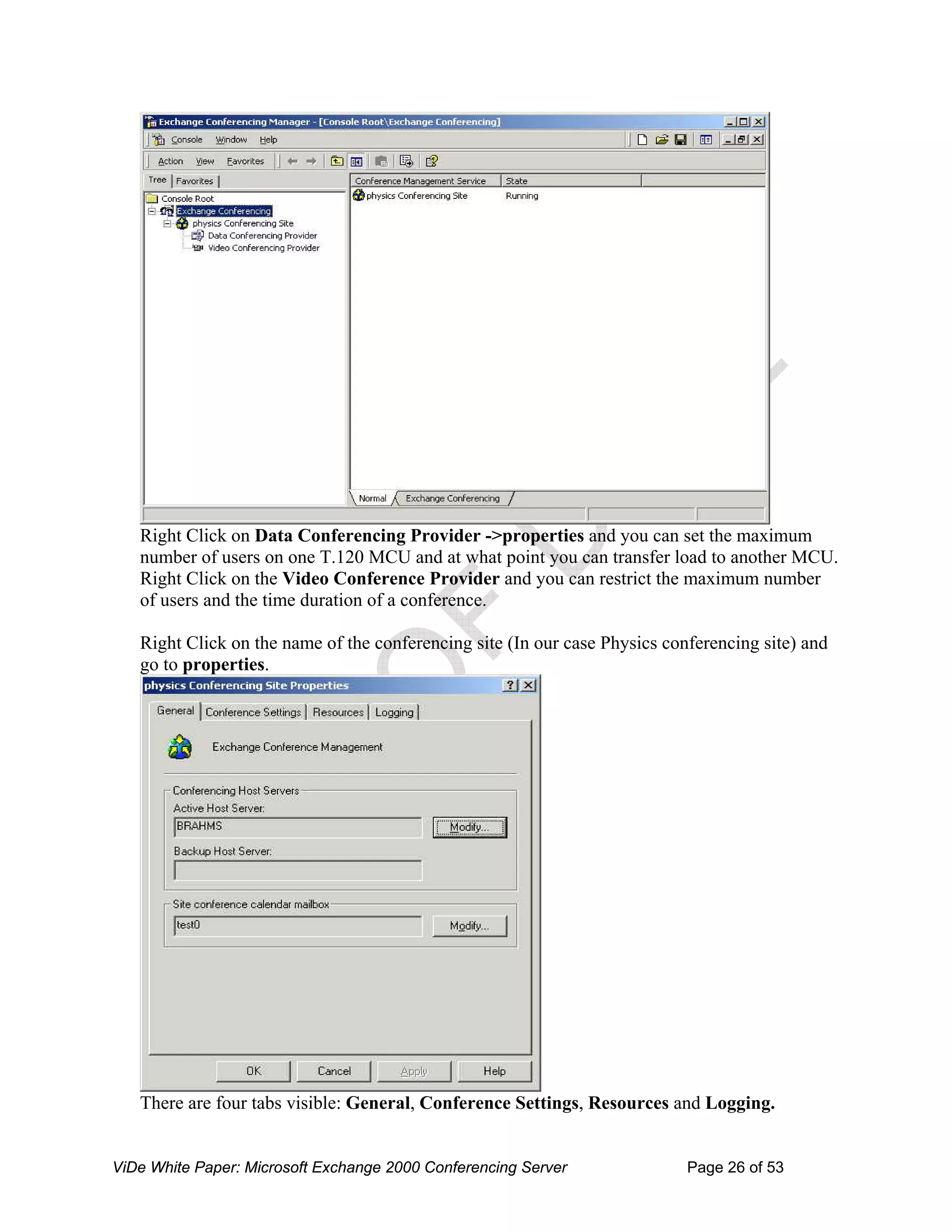 Microsoft® Exchange 2000 Conferencing Server | PDF