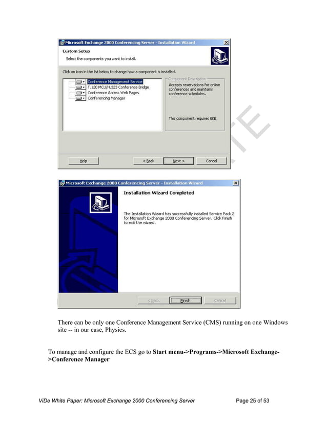 Microsoft® Exchange 2000 Conferencing Server | PDF