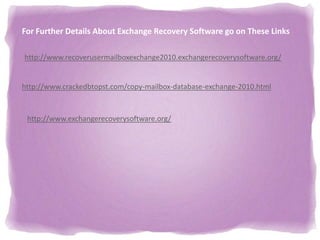 Microsoft exchange-server-recovery | PPTX | Email | Internet