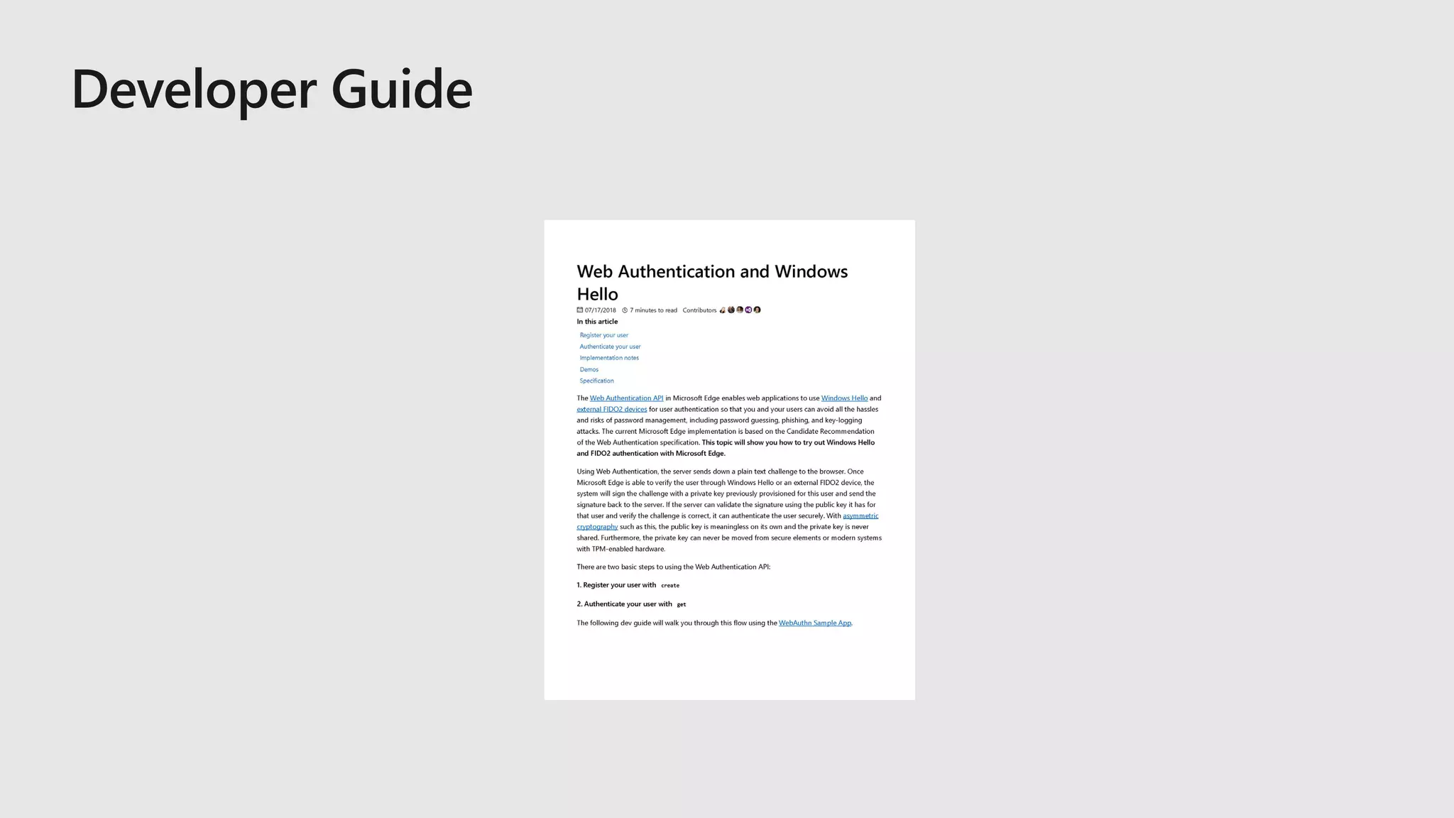 Microsoft's Implementation Roadmap for FIDO2 | PDF