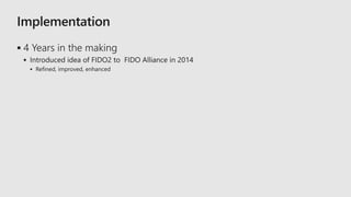 Microsoft's Implementation Roadmap for FIDO2 | PDF