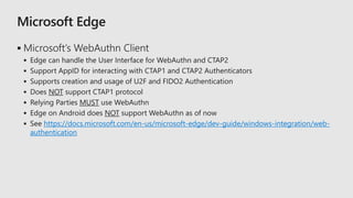 Microsoft's Implementation Roadmap for FIDO2 | PDF