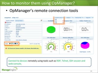 Microsoft Infrastructure Monitoring using OpManager | PPT | Operating Systems | Computer ...