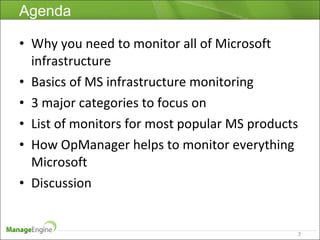 Microsoft Infrastructure Monitoring using OpManager | PPT | Operating Systems | Computer ...