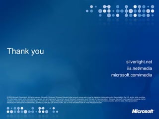 Microsoft Media Platform Overview | PPT