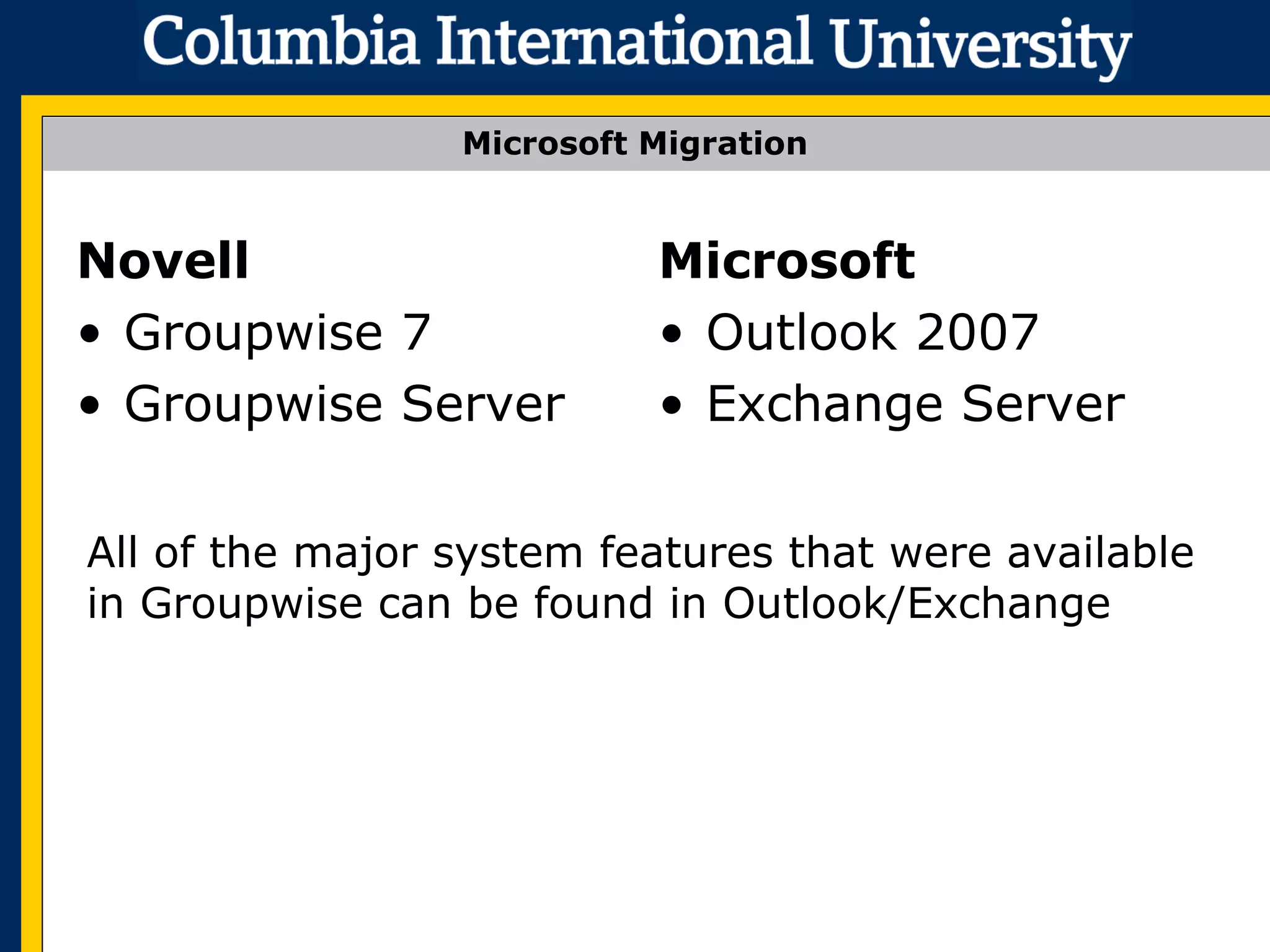 Microsoft Migration General Presentation | PPT