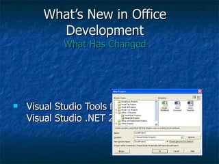 Microsoftï¿½ .NET and Microsoftï¿½ Office 2003 | PPT