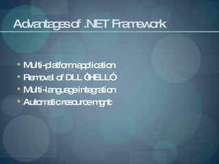 Microsoft.Net Platform Basics | PPT