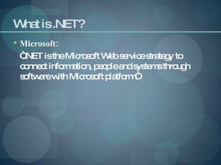 Microsoft.Net Platform Basics | PPT