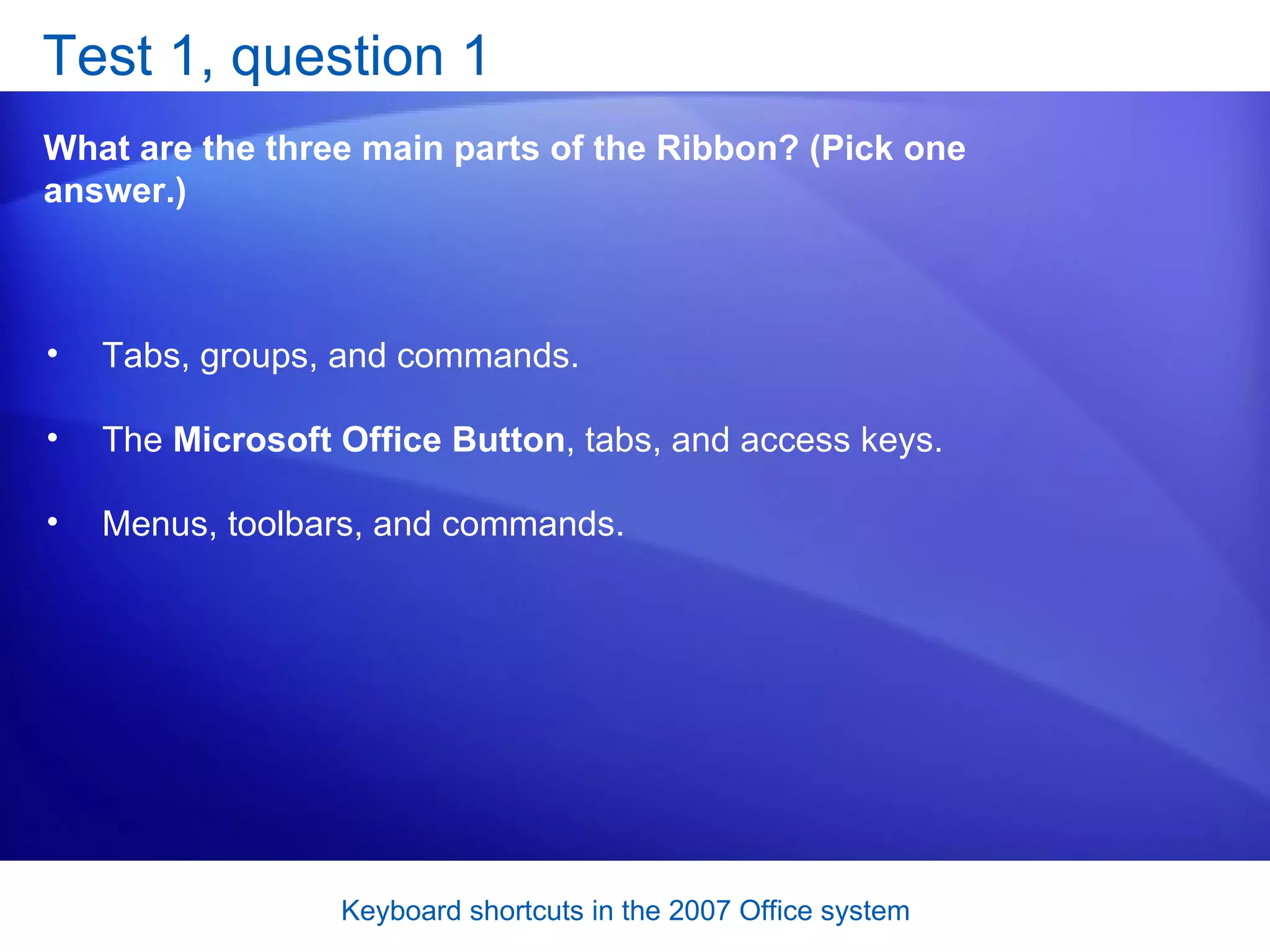 Microsoft® Office Keyboard Shortcuts | PPT