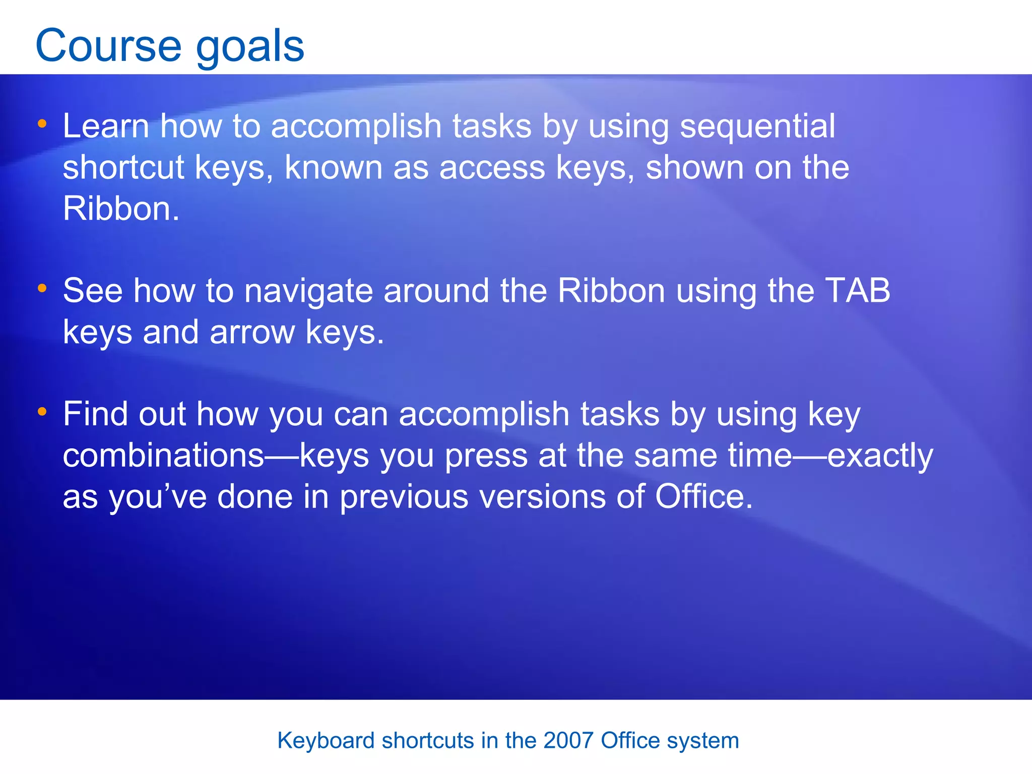 Microsoft® Office Keyboard Shortcuts | PPT