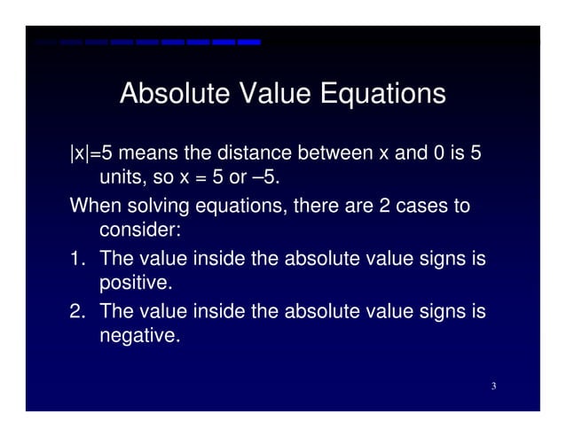 Solving Open Sentences Involving Absolute Value | PDF