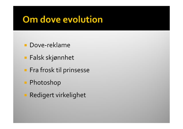 Dove Evolution | PDF