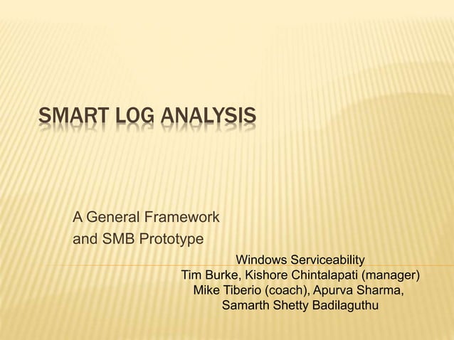 Smart Log Analysis | PPT