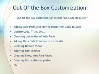 Microsoft Share Point Branding & Customization | PPT | Computing ...