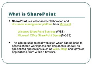 Microsoft Sharepoint Technologies Demo | PPT | Computer Software and Applications | Computing