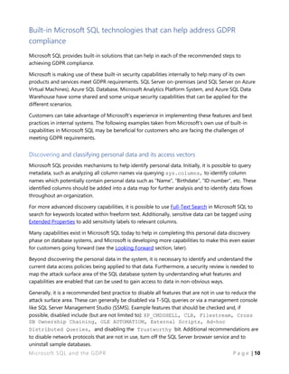 Microsoft sql-and-the-gdpr | PDF