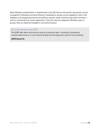 Microsoft sql-and-the-gdpr | PDF