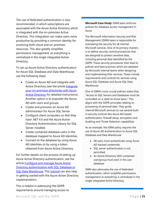 Microsoft sql-and-the-gdpr | PDF