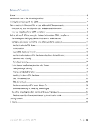 Microsoft sql-and-the-gdpr | PDF