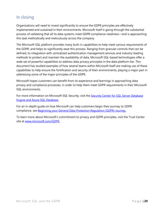 Microsoft sql-and-the-gdpr | PDF