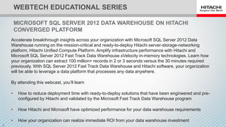 Microsoft SQL Server 2012 Data Warehouse on Hitachi Converged Platform ...