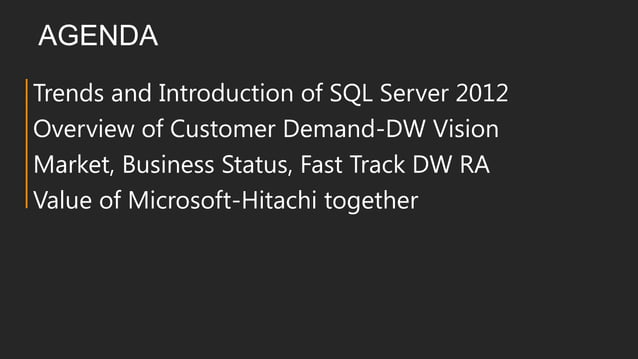 Microsoft SQL Server 2012 Data Warehouse on Hitachi Converged Platform ...
