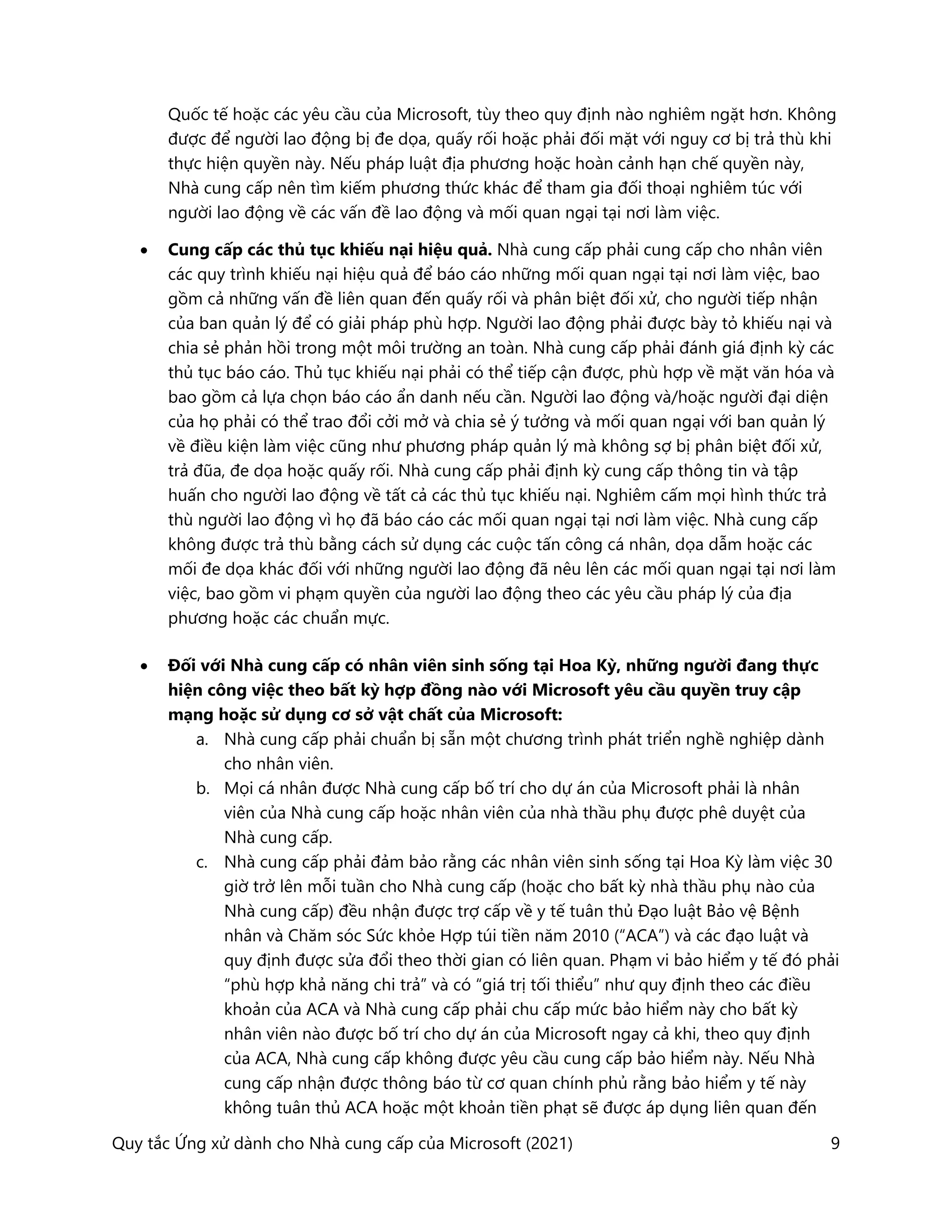 Microsoft supplier-code-of-conduct vietnamese | PDF