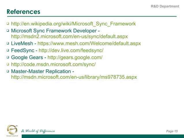 Microsoft Sync Framework | PPT