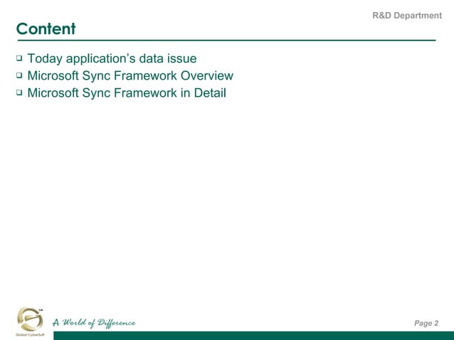 Microsoft Sync Framework | PPT