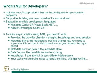 Microsoft Sync Framework | PPT
