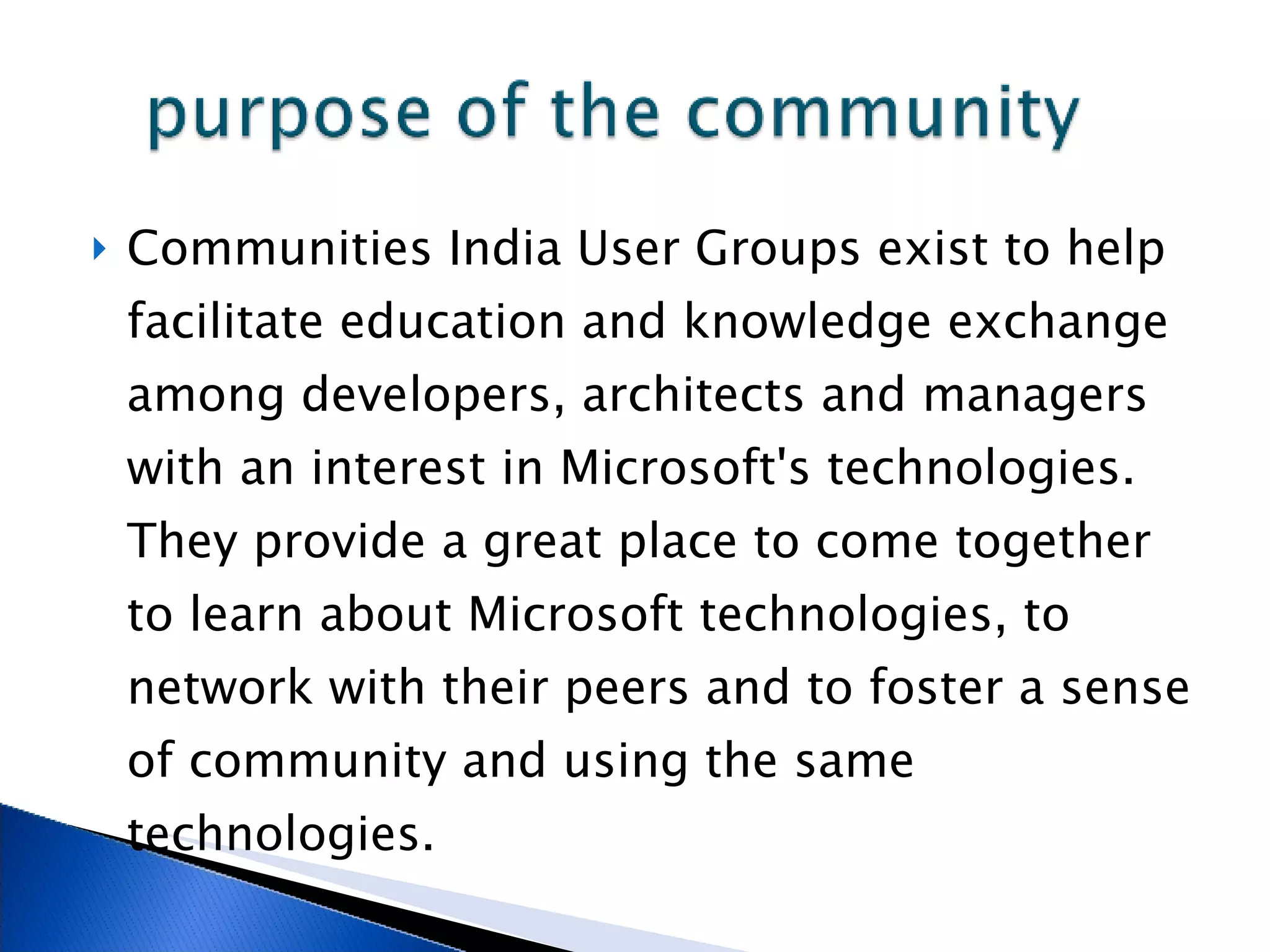 Microsoft Technical Communities | PPT | IT and Internet Support | Internet
