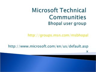 Microsoft Technical Communities | PPT | IT and Internet Support | Internet