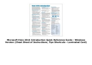 Microsoft Visio 2016 Introduction Quick Reference Guide - Windows ...