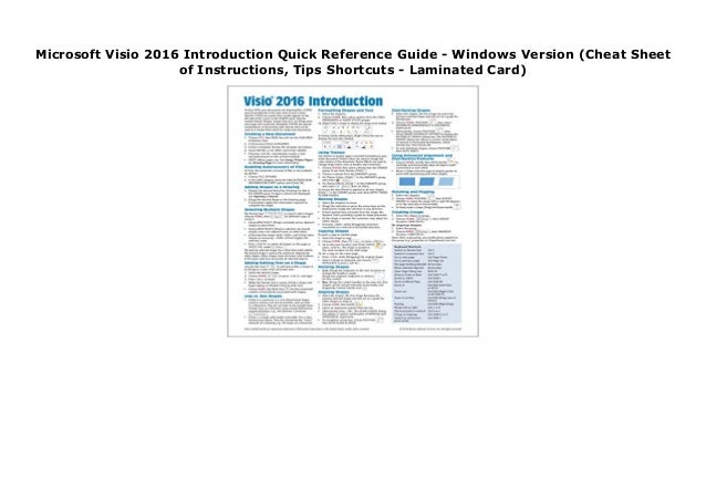 Microsoft Visio 2016 Introduction Quick Reference Guide - Windows ...