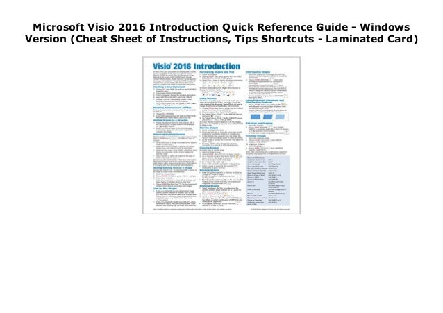 Microsoft Visio 2016 Introduction Quick Reference Guide Windows